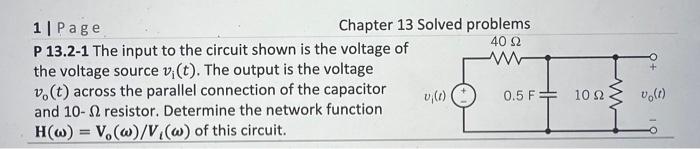 1/Page Chapter 13 Solved problems P 13.2-1 The input | Chegg.com