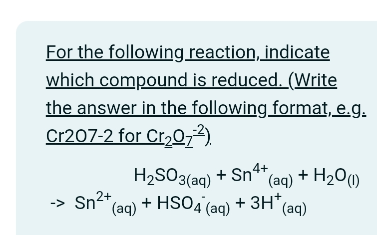 Solved For the following reaction, indicate which compound | Chegg.com