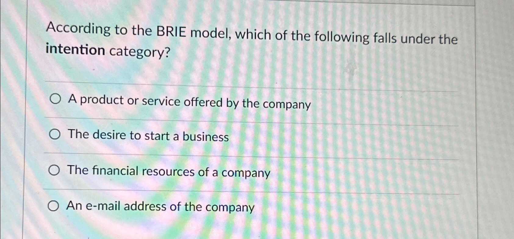 Solved According to the BRIE model, which of the following | Chegg.com