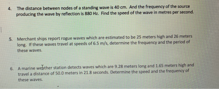 Solved 4. The distance between nodes of a standing wave is | Chegg.com