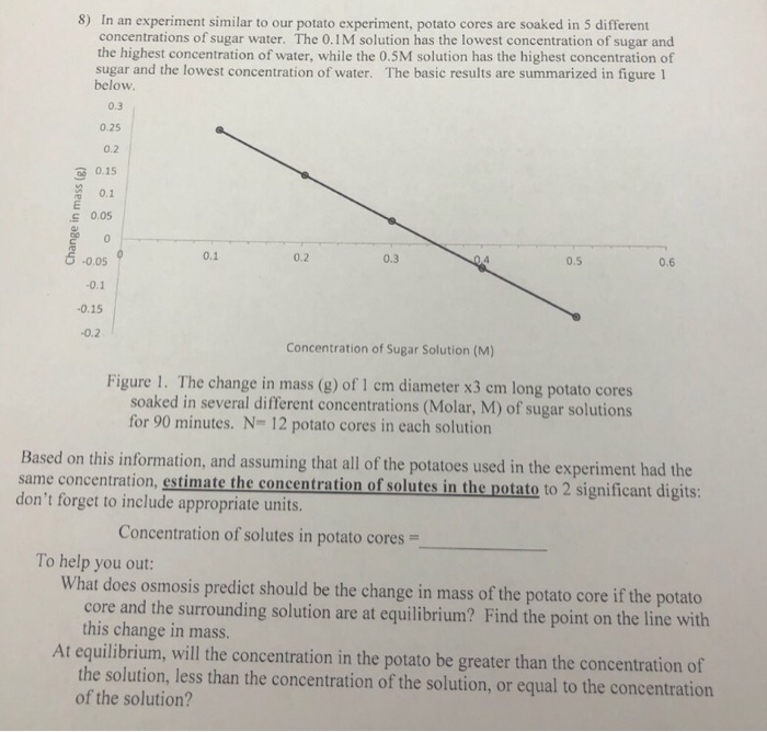 8) In an experiment similar to our potato experiment, | Chegg.com
