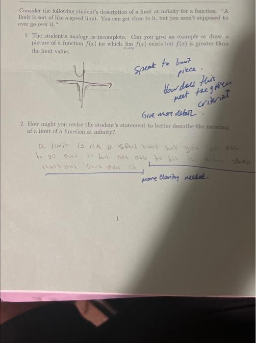 Solved Consider the following student's deseription of a | Chegg.com