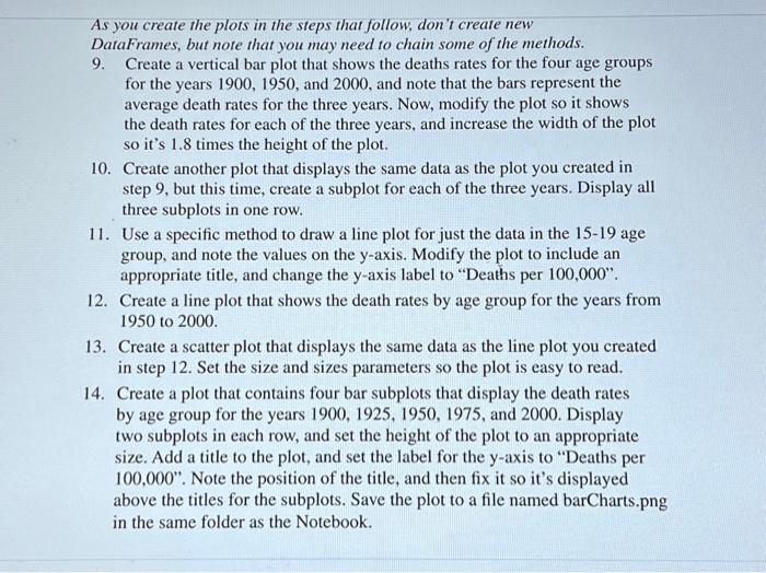 Solved As you create the plots in the steps that follow, | Chegg.com