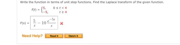 Solved Write The Function In Terms Of Unit Step Functions