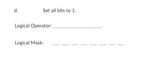 Solved 6. For an 8-bit operand, specify the 8-bit mask and | Chegg.com