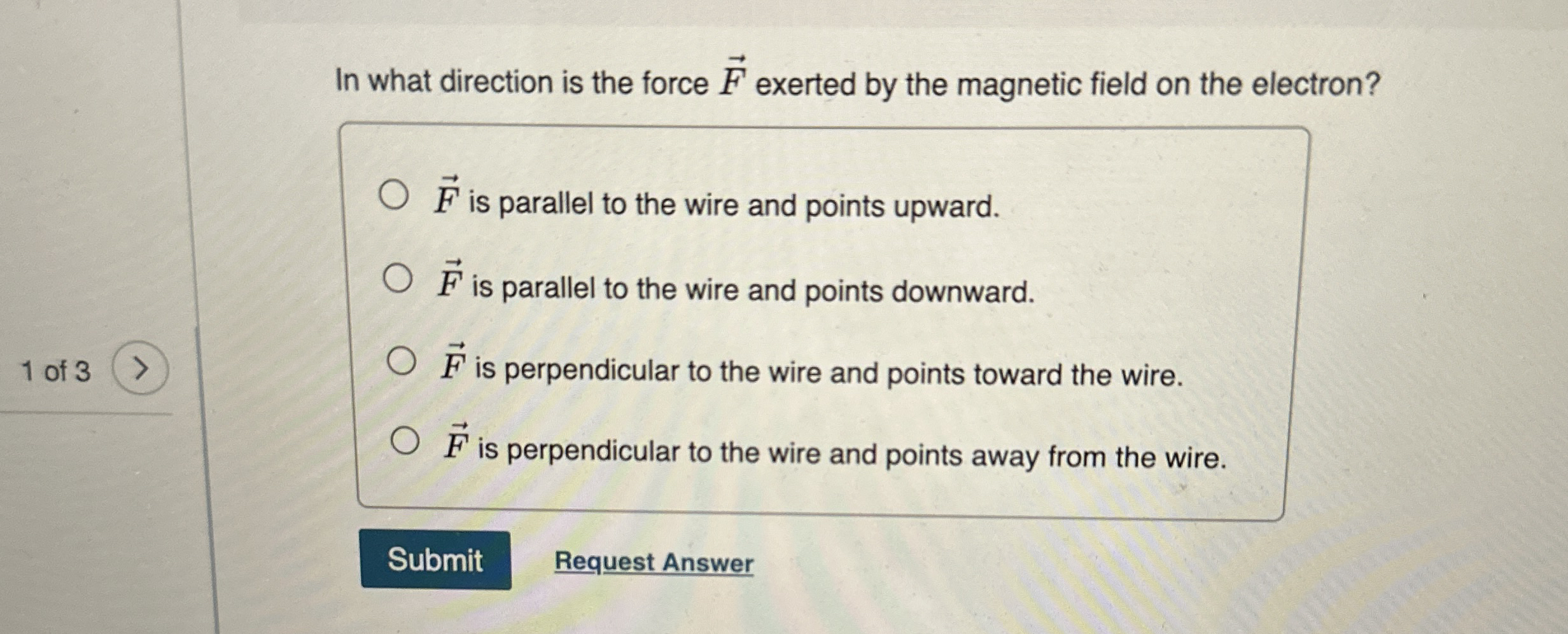 Solved In what direction is the force vec(F) ﻿exerted by the | Chegg.com