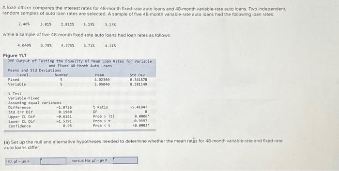 Solved (b) Figure 117 gives the JMP output of using the | Chegg.com