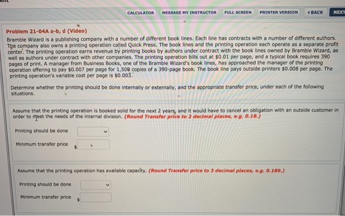 Solved CALCULATOR MESSAGE MY INSTRUCTOR FULL SCREEN PRINTER | Chegg.com