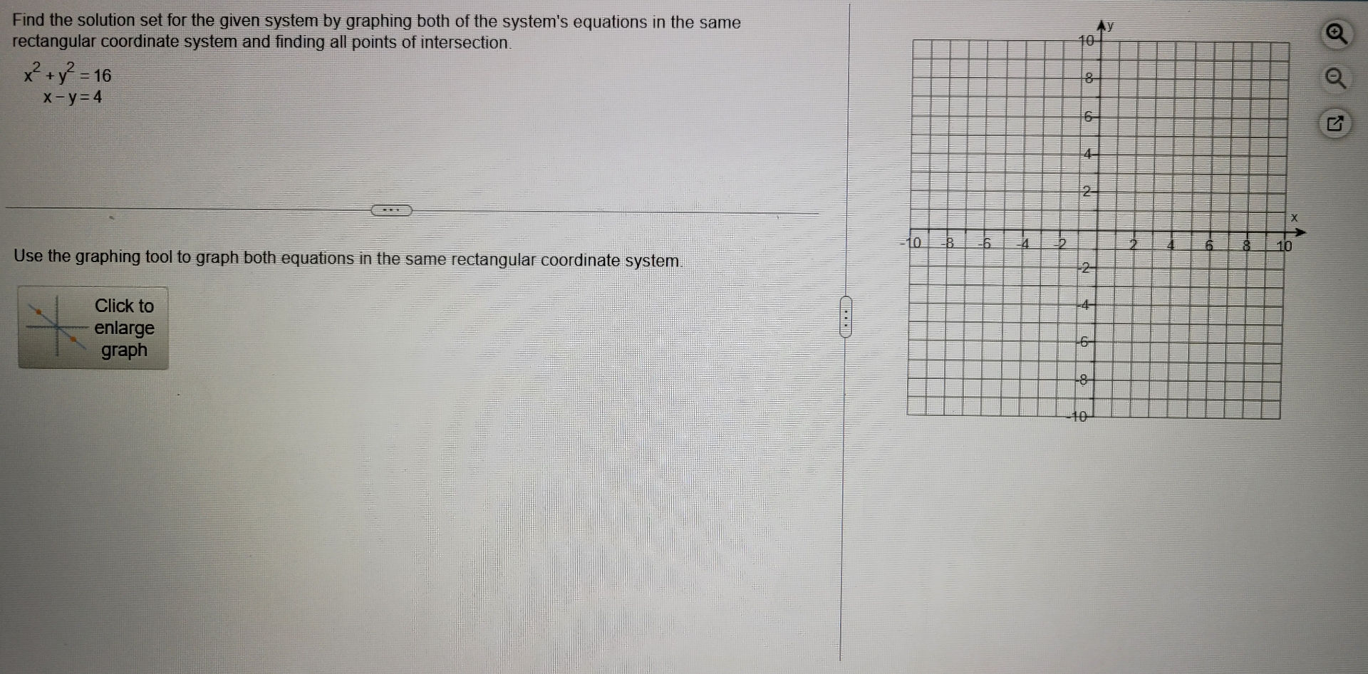 Solved Find the solution set for the given system by | Chegg.com
