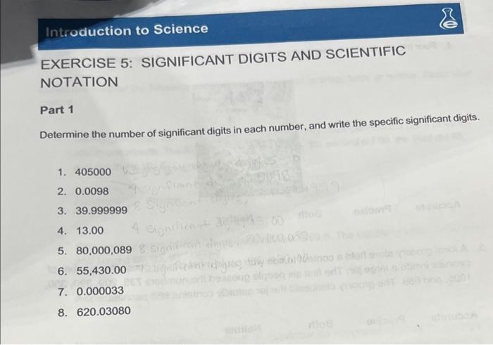 Determine the number of significant digits in each | Chegg.com