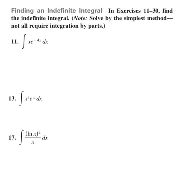 Solved Finding an Indefinite Integral In Exercises 11-30, | Chegg.com