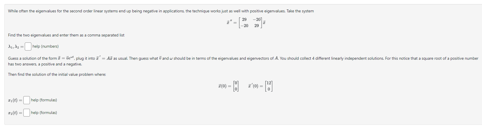Solved While often the eigenvalues for the second order | Chegg.com