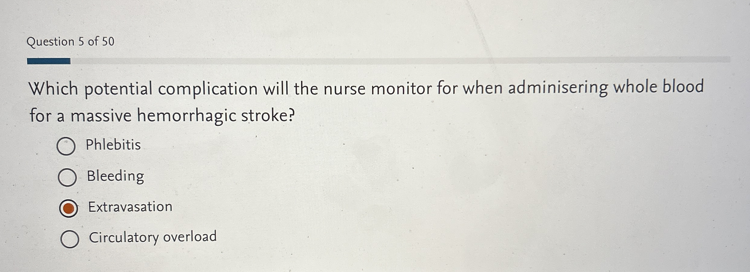 Solved Question 5 of 50Which potential complication will | Chegg.com Solved Question 5 of 50Which potential complication will | Chegg.com