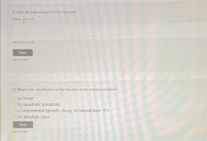 Solved 3) State soc ordered pairs for this function. | Chegg.com