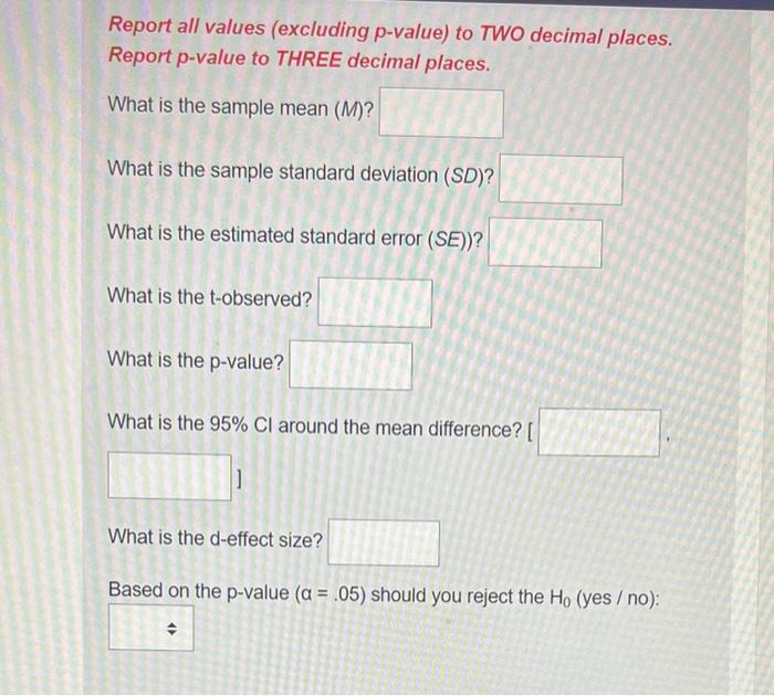 Solved Enter the data below into JAMOVI and use the correct | Chegg.com