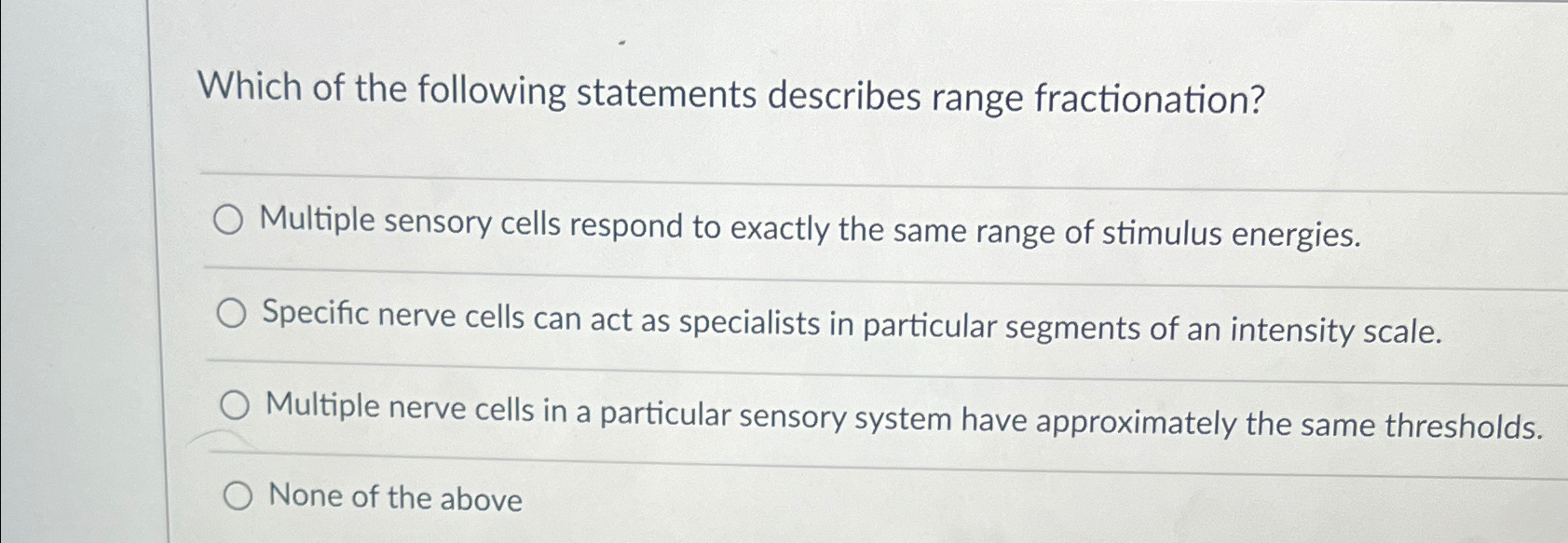 Solved Which of the following statements describes range | Chegg.com