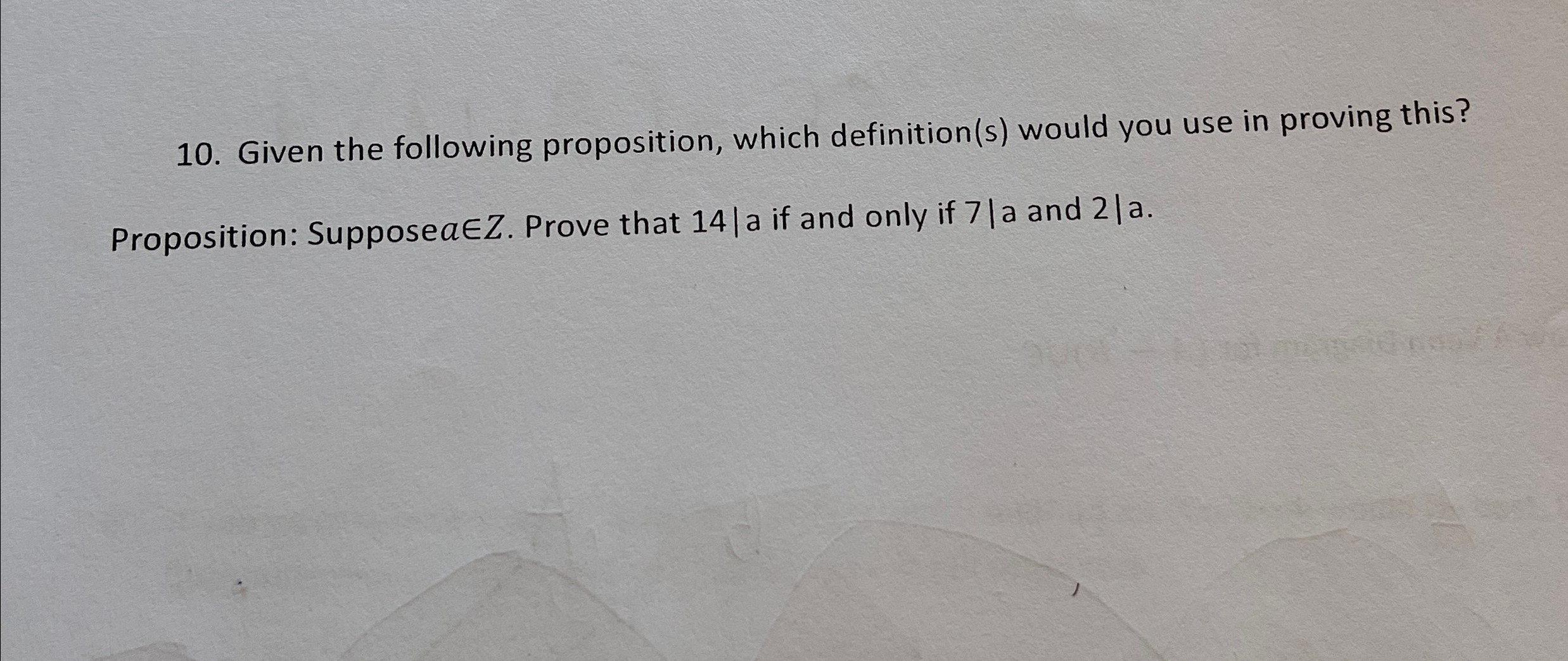 Solved Given the following proposition, which definition(s) | Chegg.com