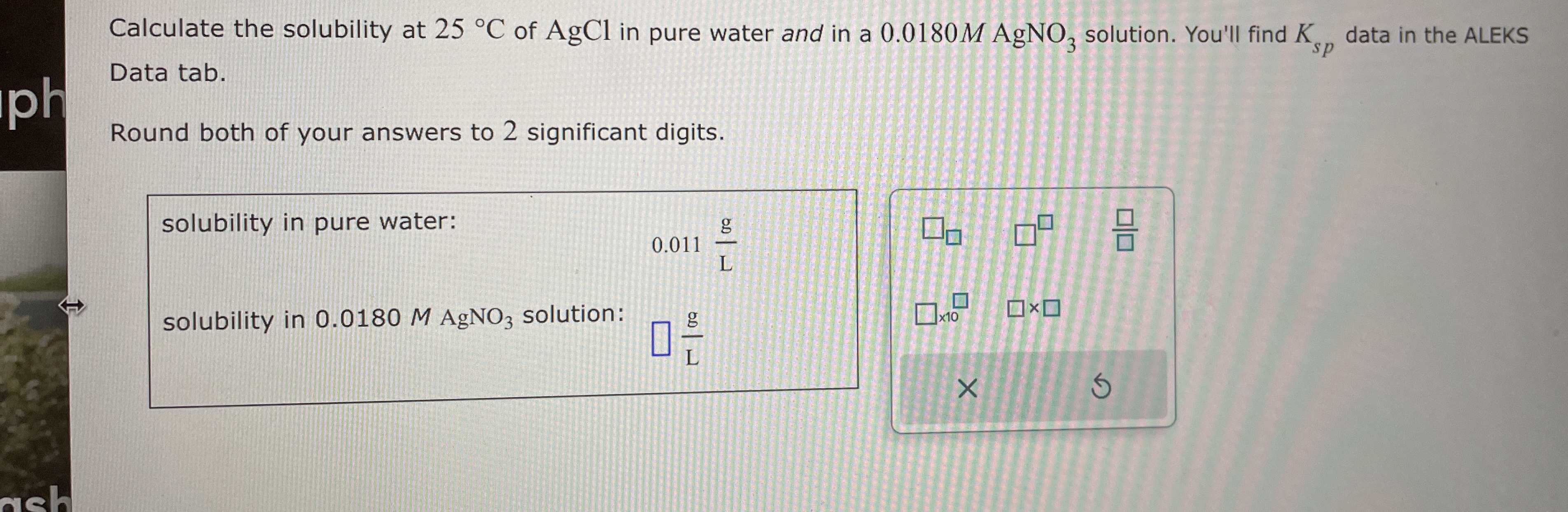 Solved Calculate the solubility at 25°C ﻿of AgCl in pure | Chegg.com