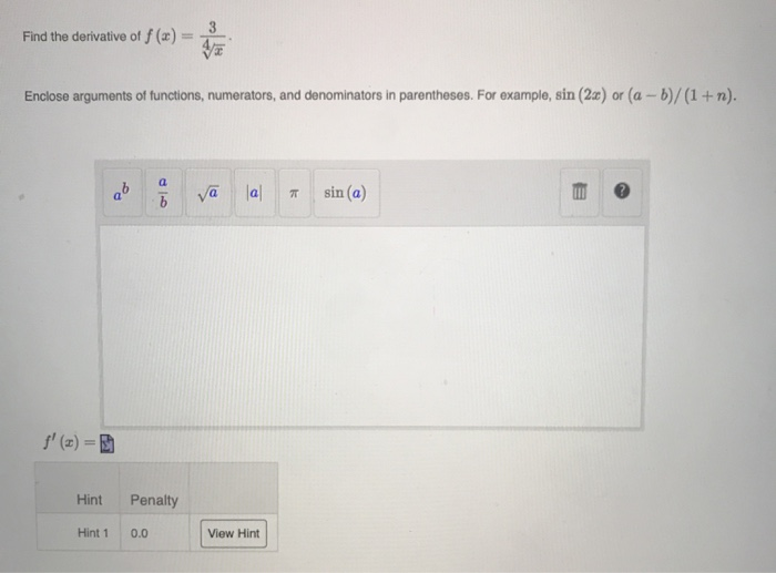 Solved Find the derivative of f (2) Enclose arguments of | Chegg.com