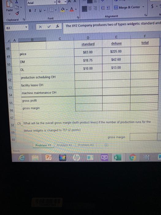 Solved Arial 10 General -AA 0A- 29 Wrap Text Merge & Center | Chegg.com