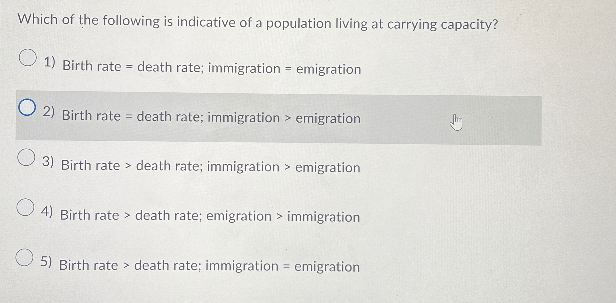 Solved Which of the following is indicative of a population | Chegg.com