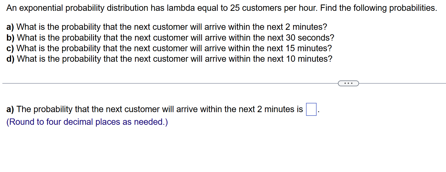 Solved An exponential probability distribution has lambda | Chegg.com