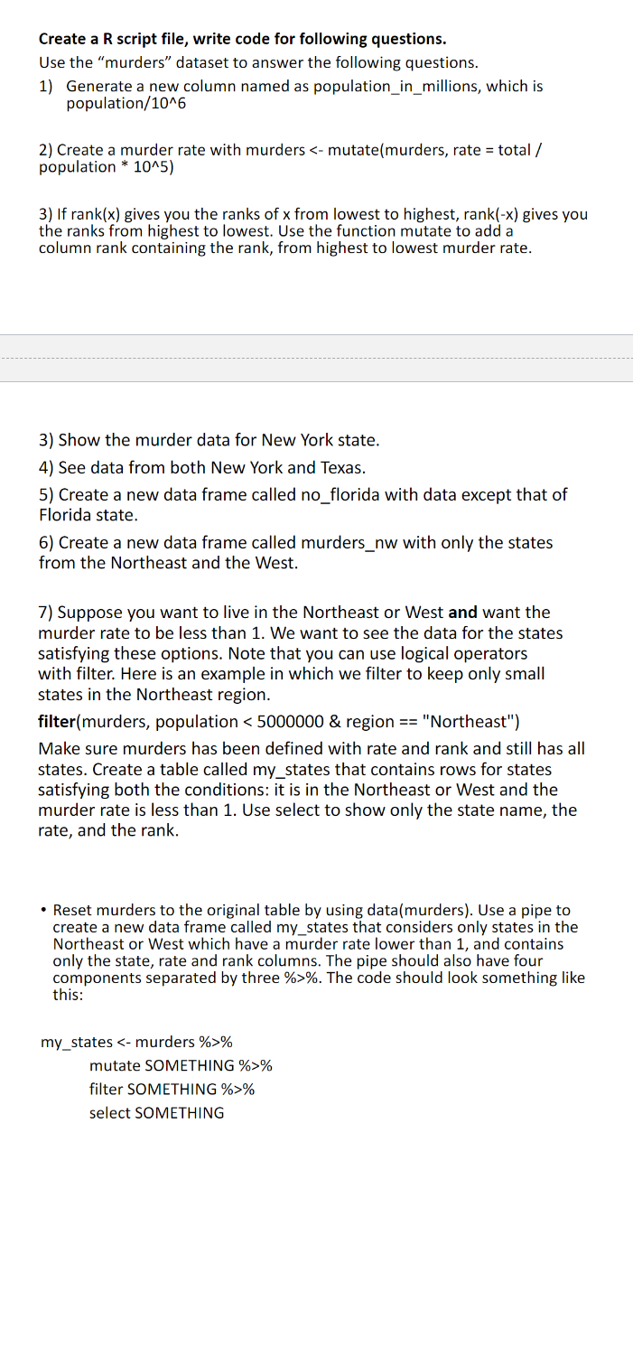 Solved Create A R Script File Write Code For Following 1157