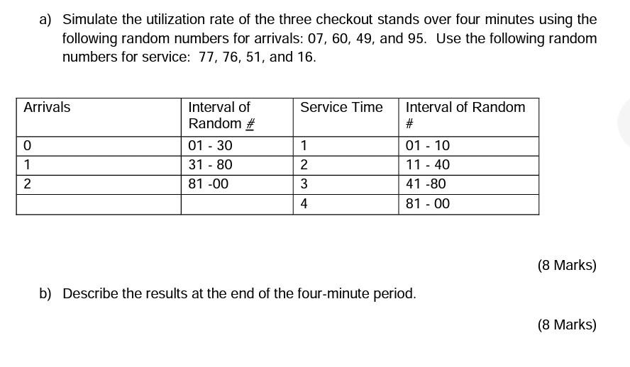 Solved a) Simulate the utilization rate of the three | Chegg.com