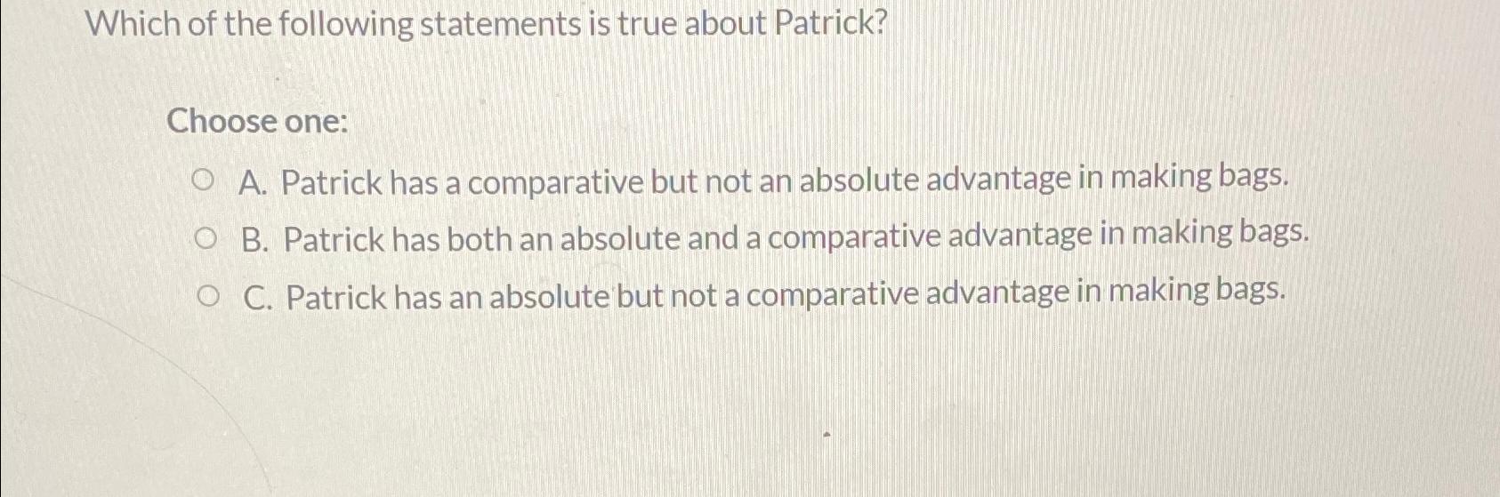 Solved Which of the following statements is true about | Chegg.com