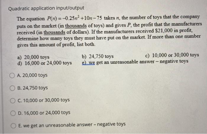 Solved Quadratic application input/output The equation | Chegg.com