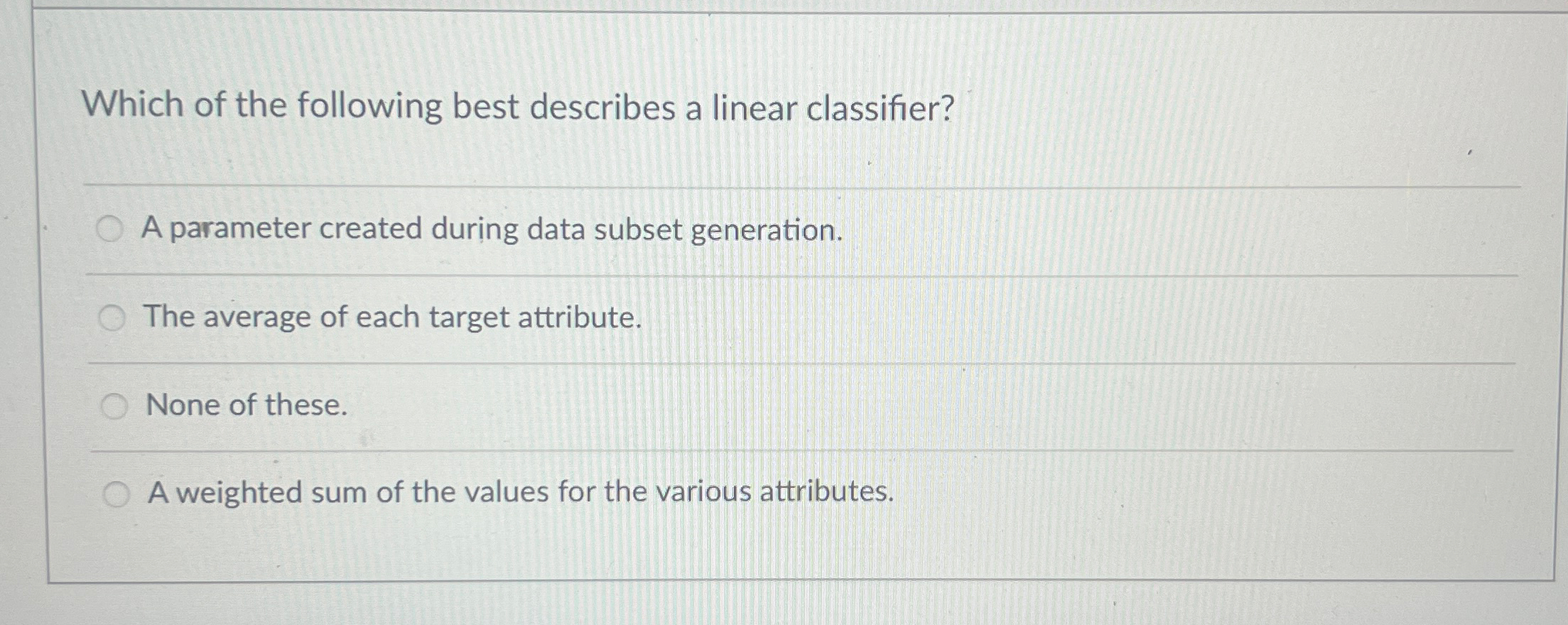 Solved Which of the following best describes a linear | Chegg.com