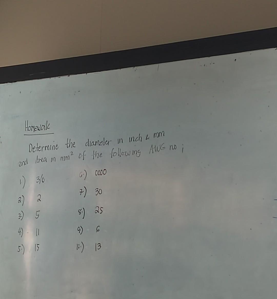 Solved Honework Determine the dianeter in inch k mm and Area | Chegg.com
