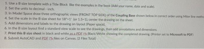 Solved 1. Use a B size template with a Title Block like the | Chegg.com