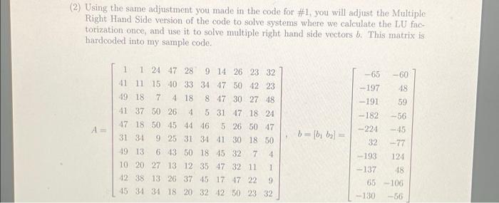 (2) Using the same adjustment you made in the code | Chegg.com