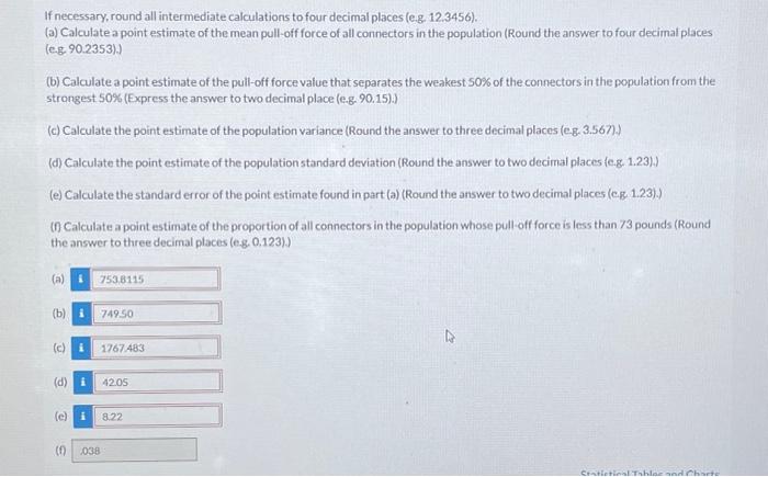 Solved If necessary, round all intermediate calculations to | Chegg.com