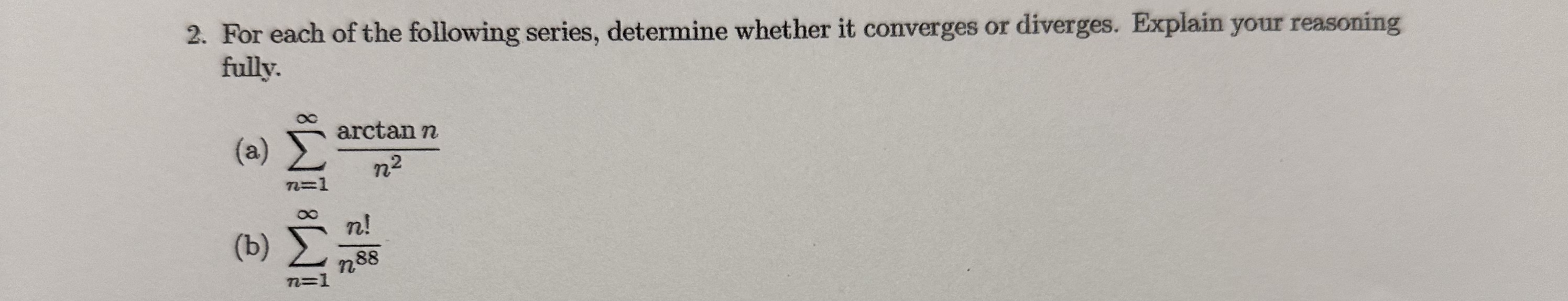 Solved For each of the following series, determine whether | Chegg.com