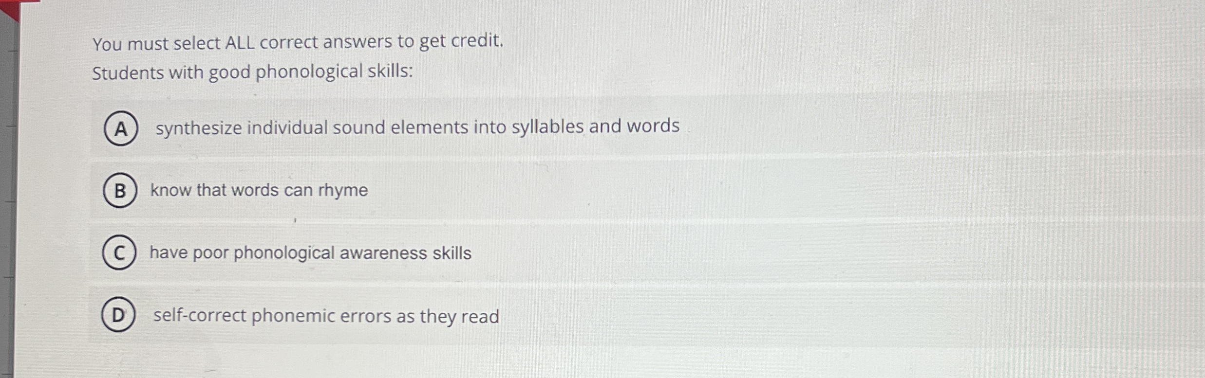 Solved You must select ALL correct answers to get | Chegg.com
