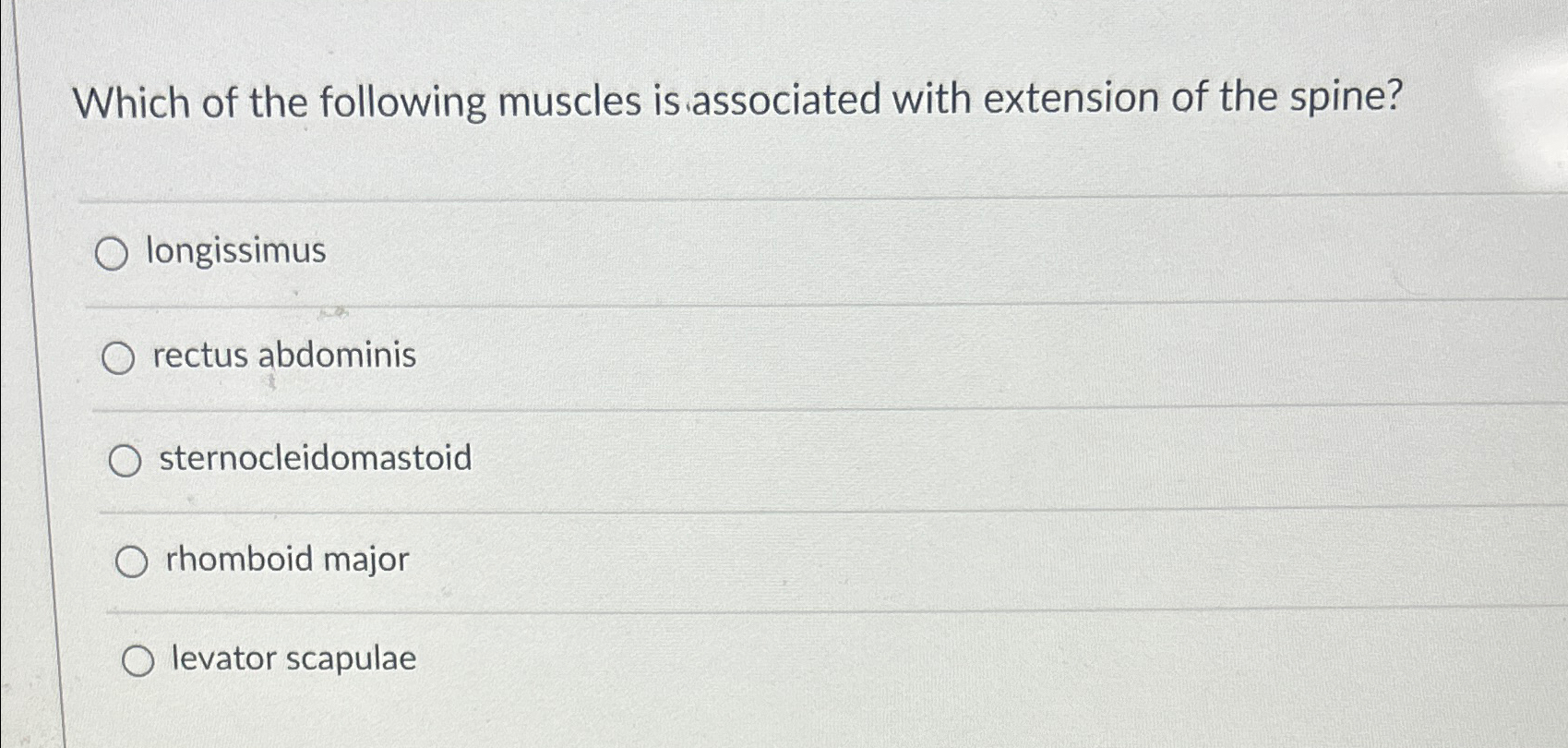 Solved Which of the following muscles is associated with | Chegg.com