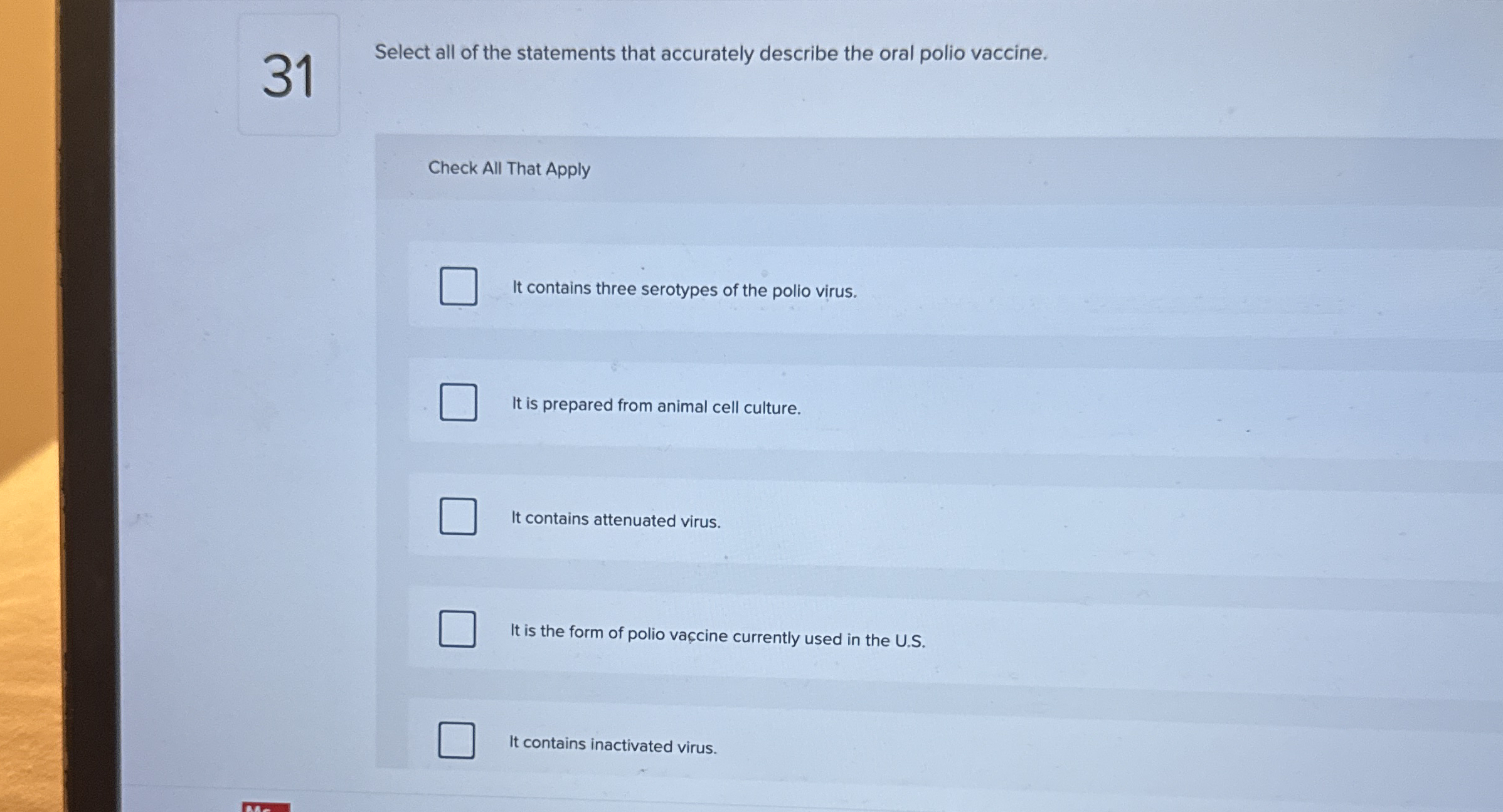 Solved 31Select all of the statements that accurately | Chegg.com