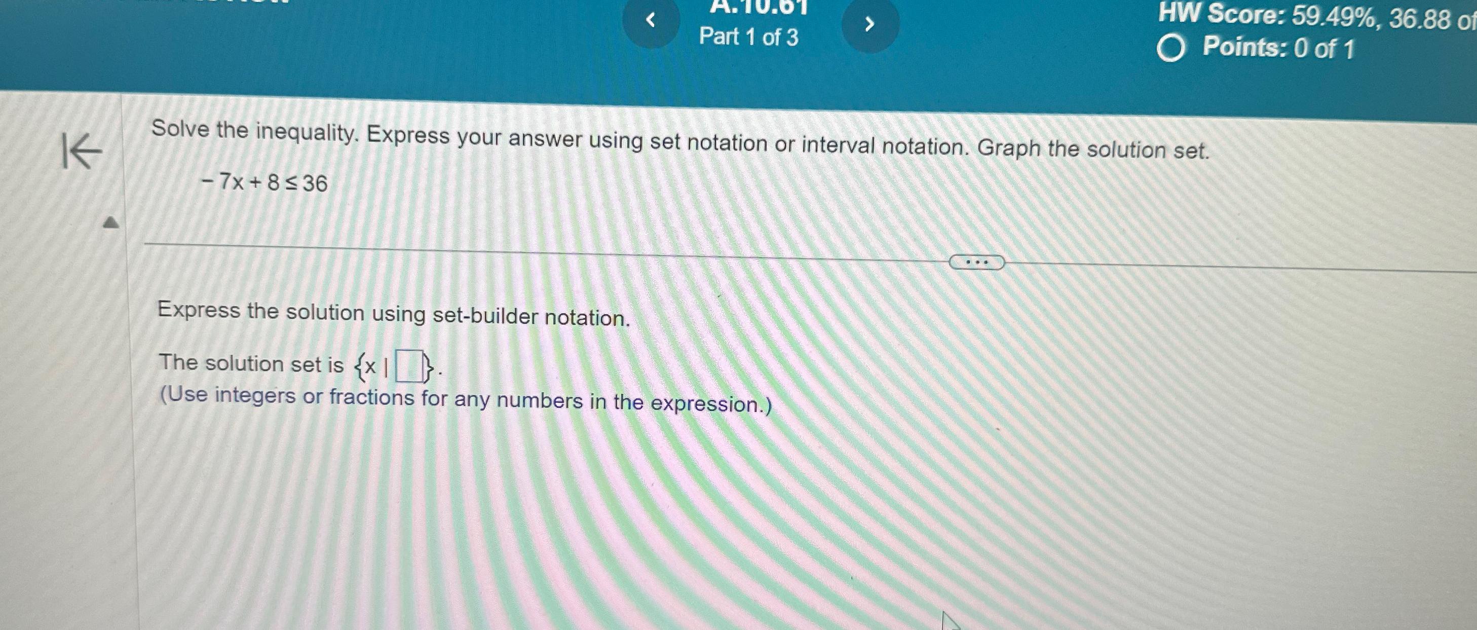 Solved Part 1 ﻿of 3HW Score: 59.49%,36.88 ﻿ofPoints: 0 ﻿of | Chegg.com