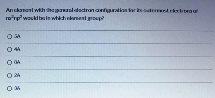 Solved An element with the general electron configuration | Chegg.com