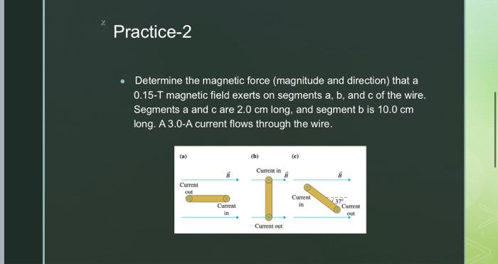 Solved Determine the magnetic force (magnitude and | Chegg.com