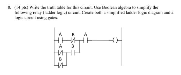 Solved 8. (14 pts) Write the truth table for this circuit. | Chegg.com