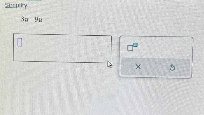 Solved Simplify. 3u−9u | Chegg.com