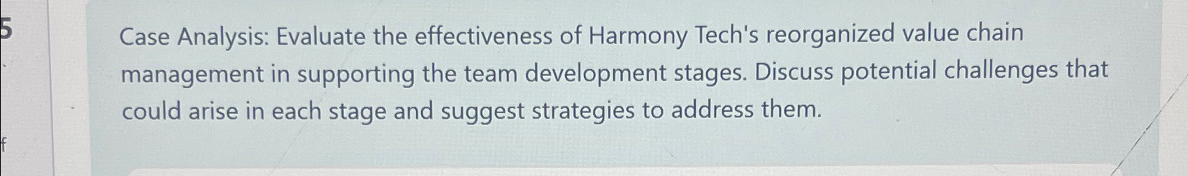 Solved Case Analysis: Evaluate the effectiveness of Harmony | Chegg.com