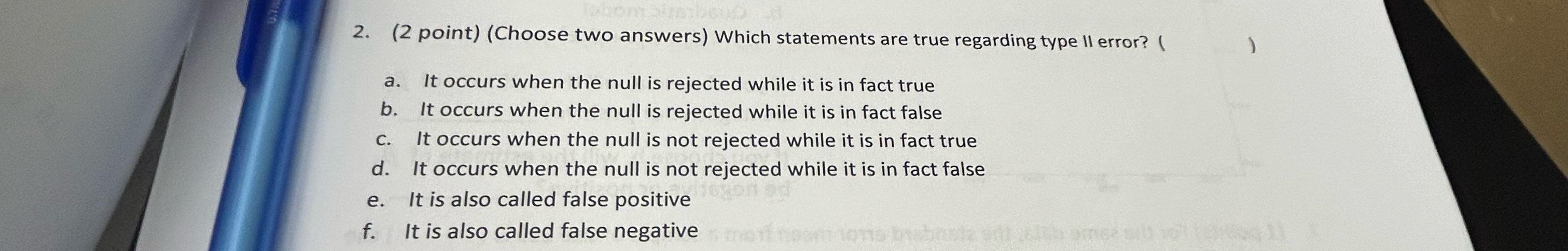 Solved (2 ﻿point) (Choose two answers) ﻿Which statements are | Chegg.com