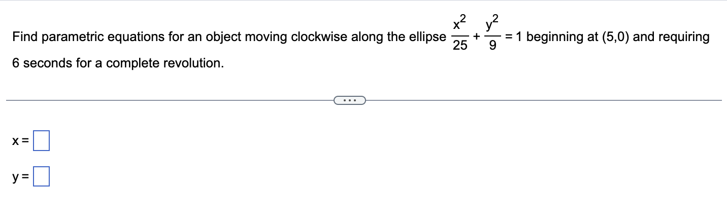 Solved Find parametric equations for an object moving | Chegg.com