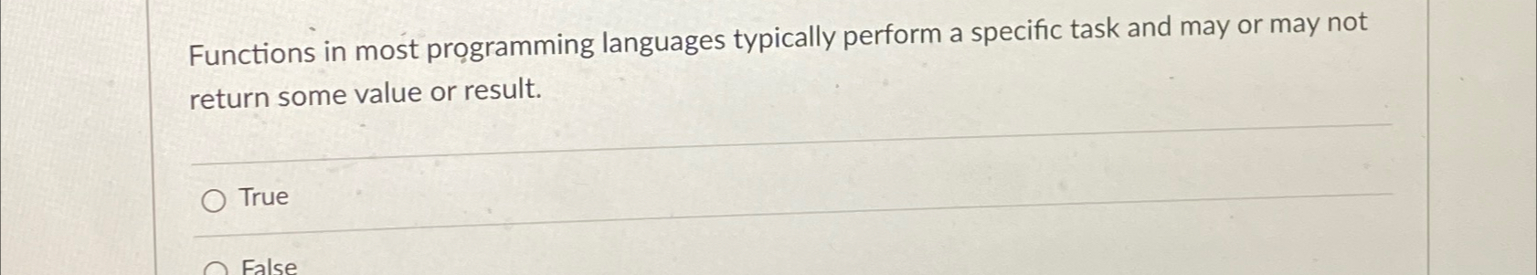 Solved Functions in most programming languages typically | Chegg.com