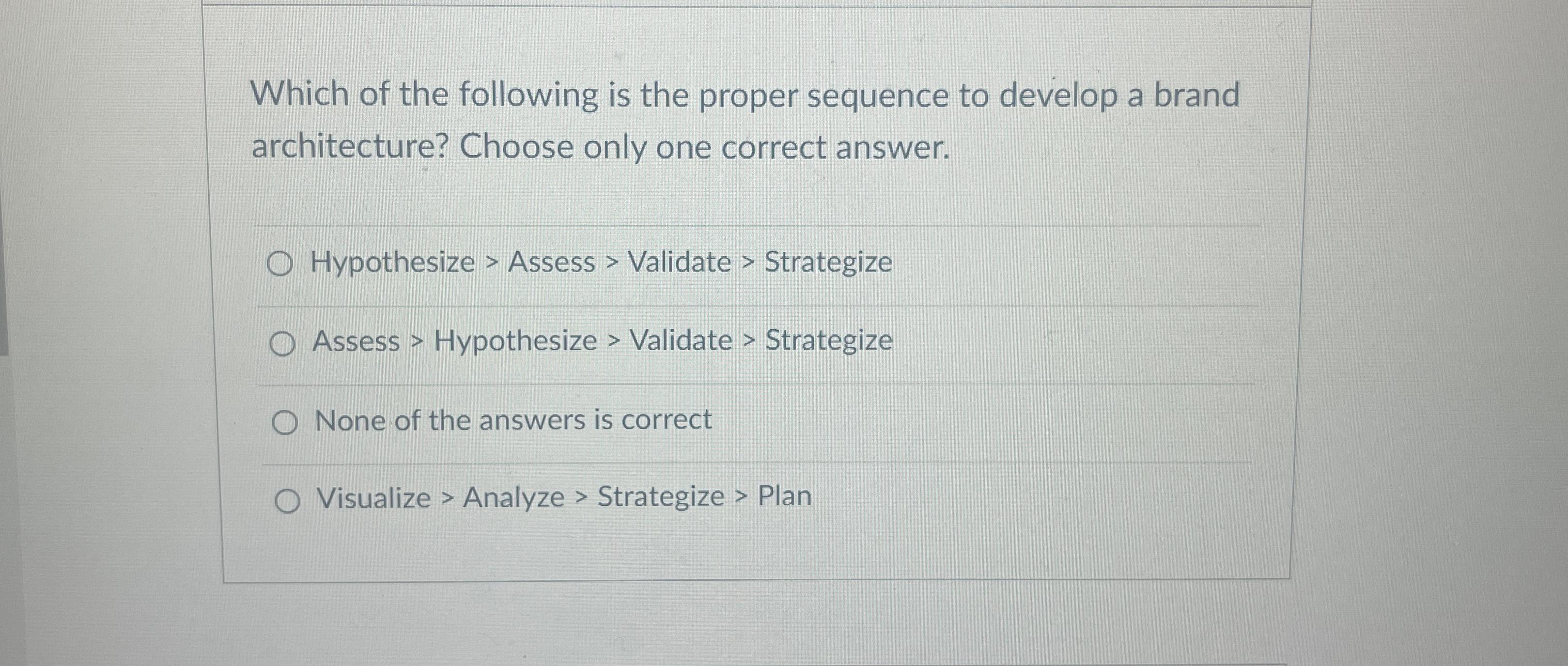 Solved Which of the following is the proper sequence to | Chegg.com