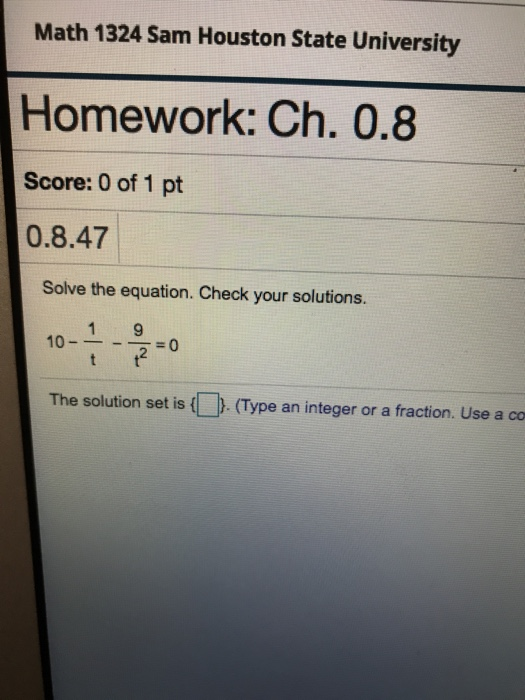 Solved Math 1324 Sam Houston State University Homework: Ch. | Chegg.com